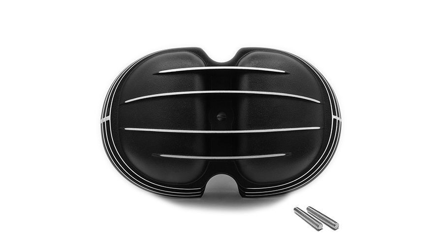 Ventildeckel schwarz mit polierten Rippen und Kanten, 4 Rippen für BMW ...