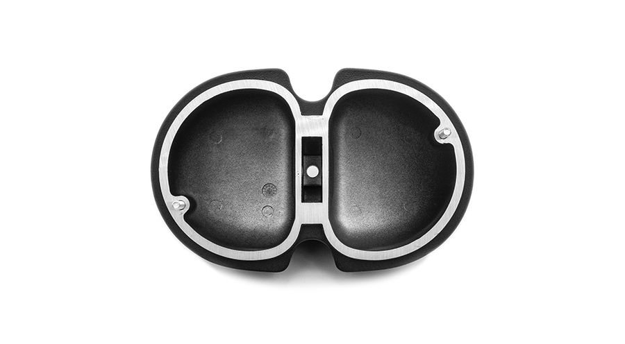 Ventildeckel schwarz mit polierten Rippen und Kanten, 4 Rippen für BMW ...